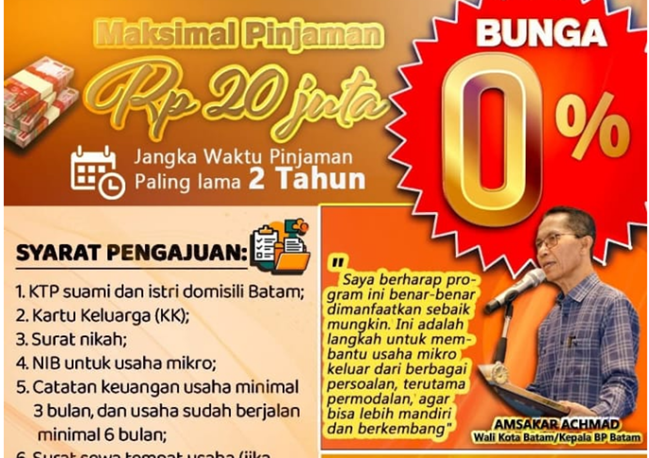 UMKM di Batam Bergembira! Pinjam Rp20 Juta tanpa Agunan dan Bunga ...